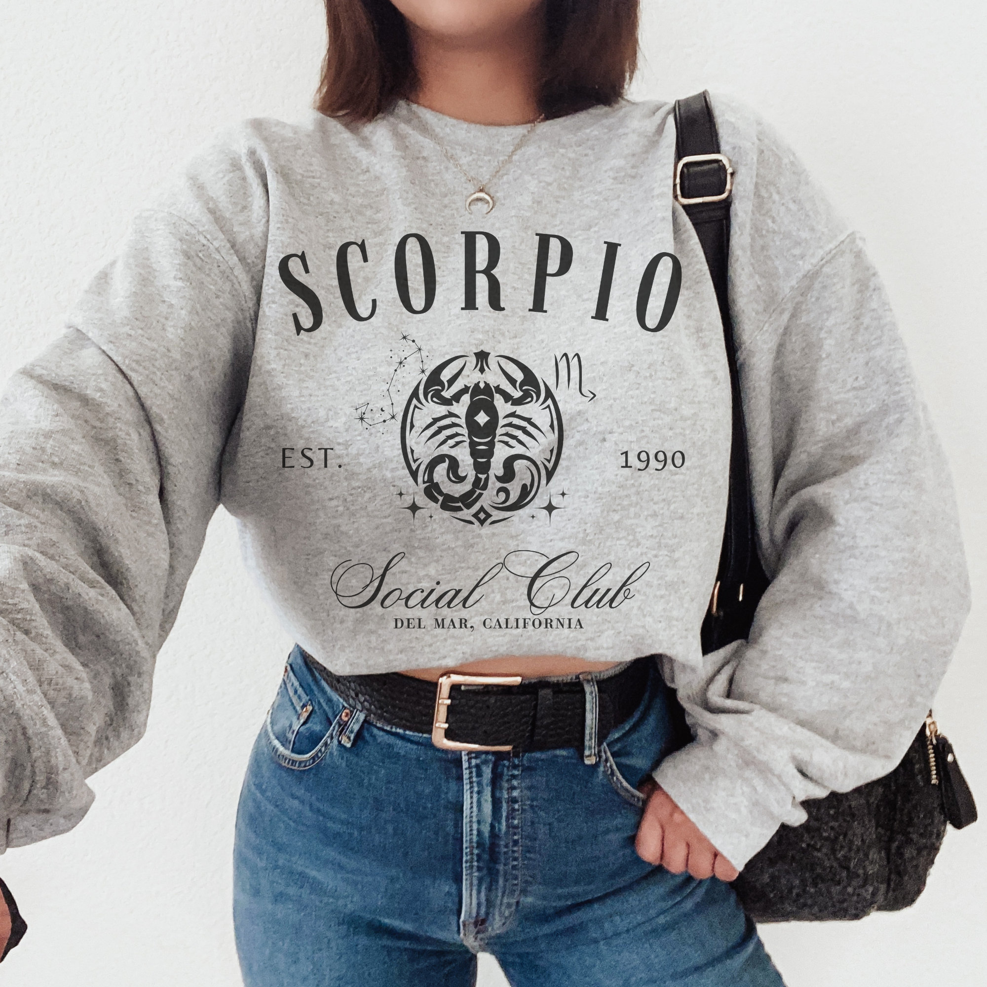 Custom Scorpio Zodiac Sign Social Club Sweatshirt, Astrology Horoscope ...