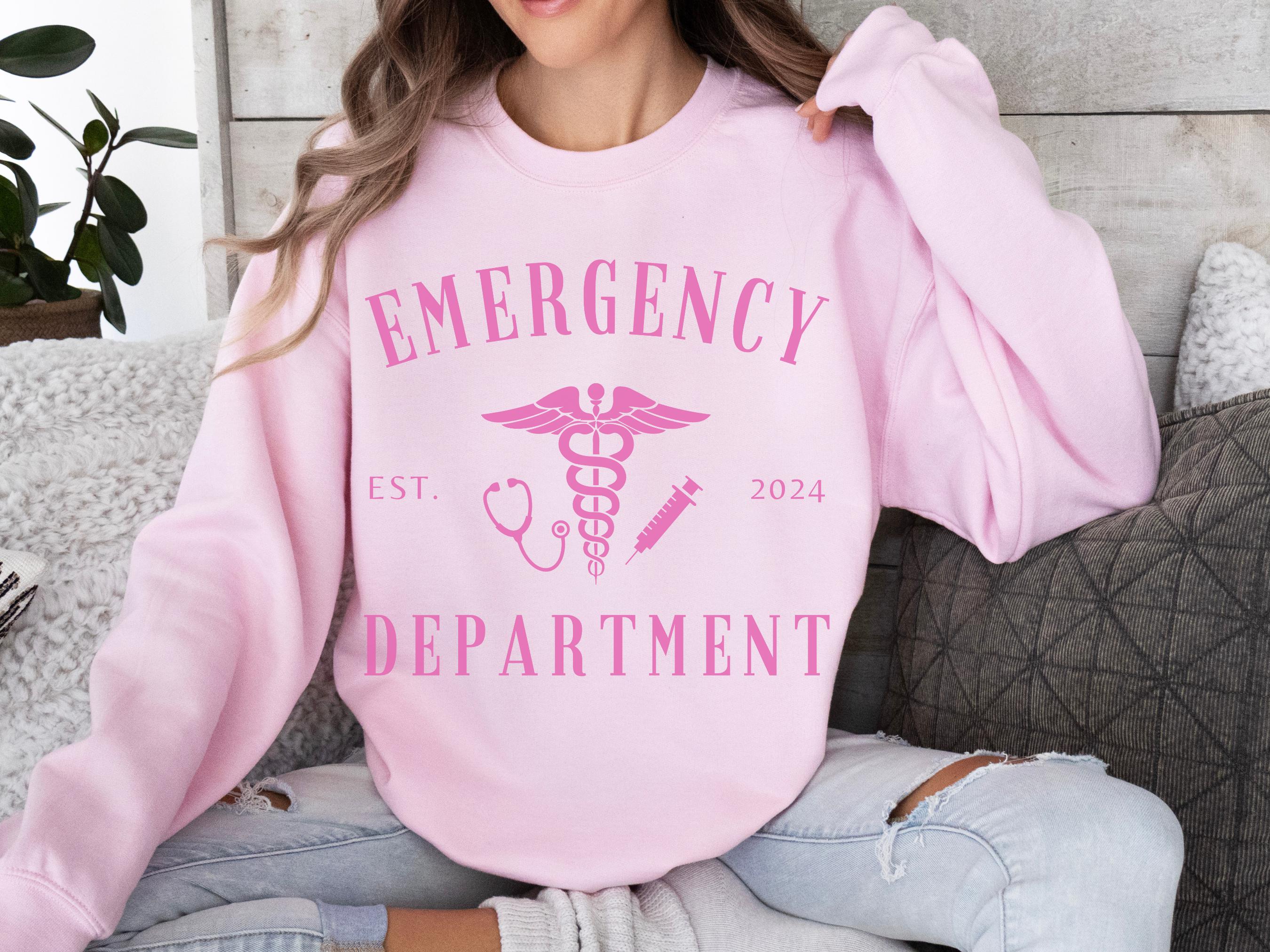 Custom Emergency Department Graphic Sweatshirt, Personalized ER Nurse ...