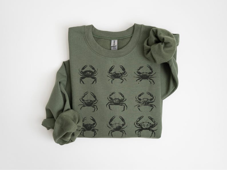 Vintage Crabs Sweatshirt, Crustacean Lover Sweater, Gift for Crab Lover ...