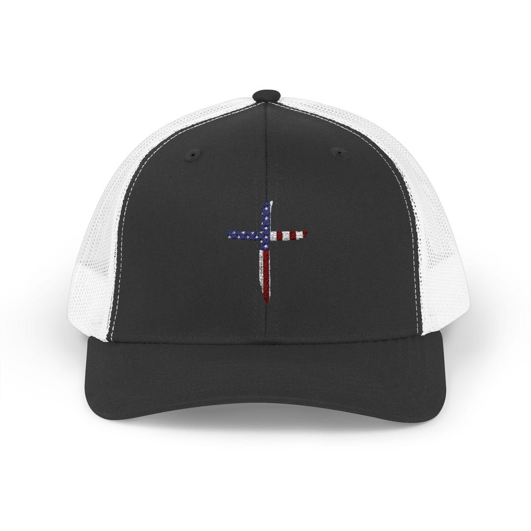 American Flag Cross Snapback Trucker Cap | Patriotic Cross Hat - Etsy