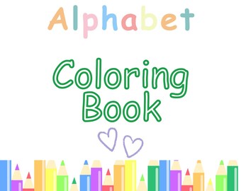 ABC 26 Letters Alphabet Learning Coloring Book Printable Digital ...