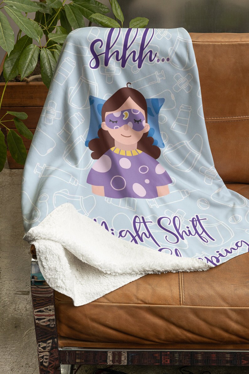 Shhh... Night Shift Nurse Sleeping Sherpa Blanket, Nurse Blanket ...