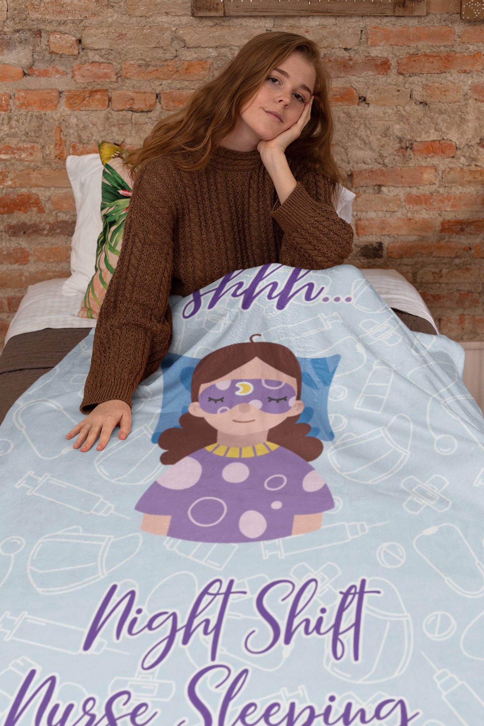 Shhh... Night Shift Nurse Sleeping Sherpa Blanket, Nurse Blanket ...