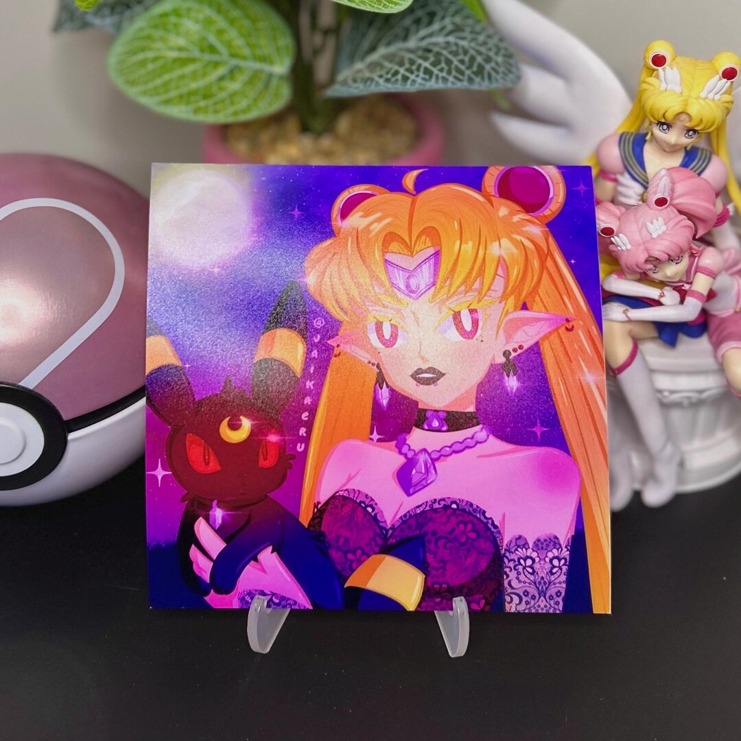 Kawaii Sailor Goth Girl Elf Scout Holding Lunar Black Pet Pocket ...