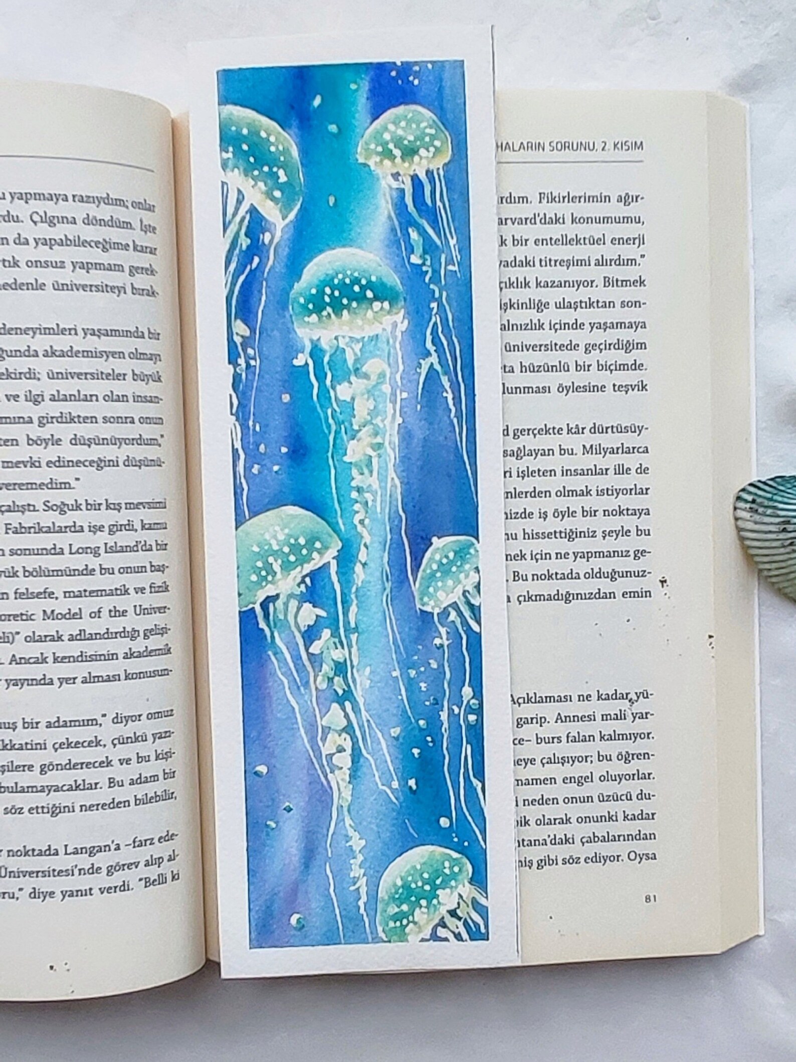 Watercolor Underwater Creatures Painting, (glittering Jellyfish and ...