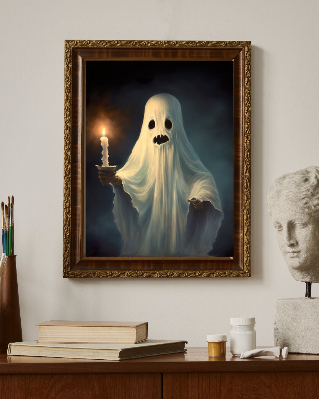 Ghost Holding A Candle, Vintage Poster, Art Poster Print, Dark Academia ...