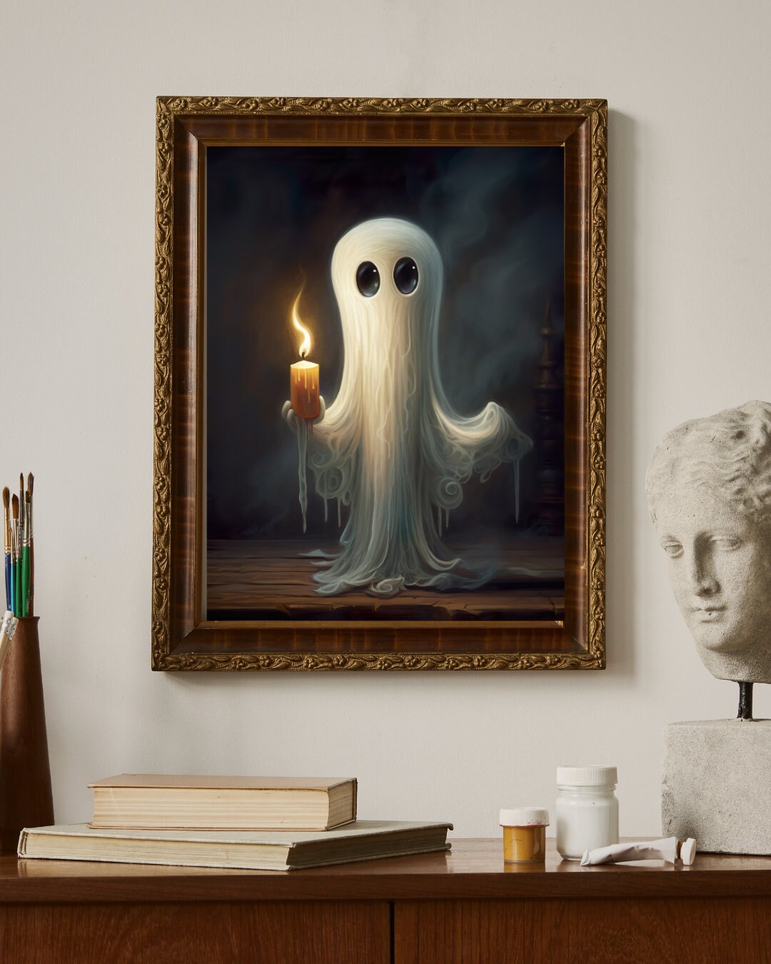 Ghost Holding A Candle Vintage Poster Art Poster Print Dark - Etsy