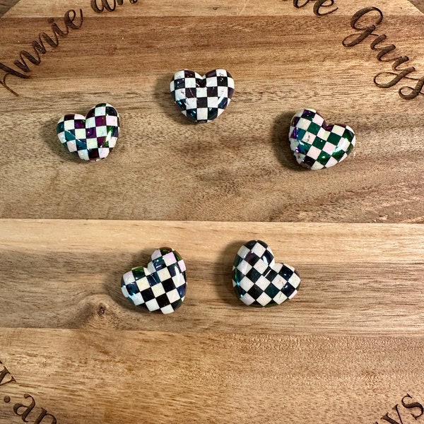 Checkered Heart - Etsy