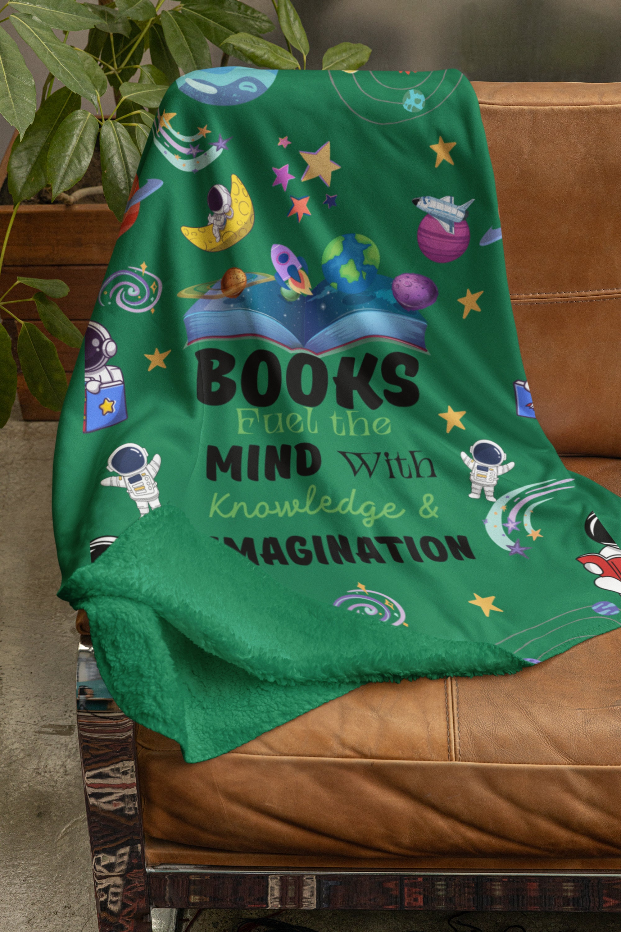 Reading Sparks Imagination Blanket, Kids Book Lover Blanket ...