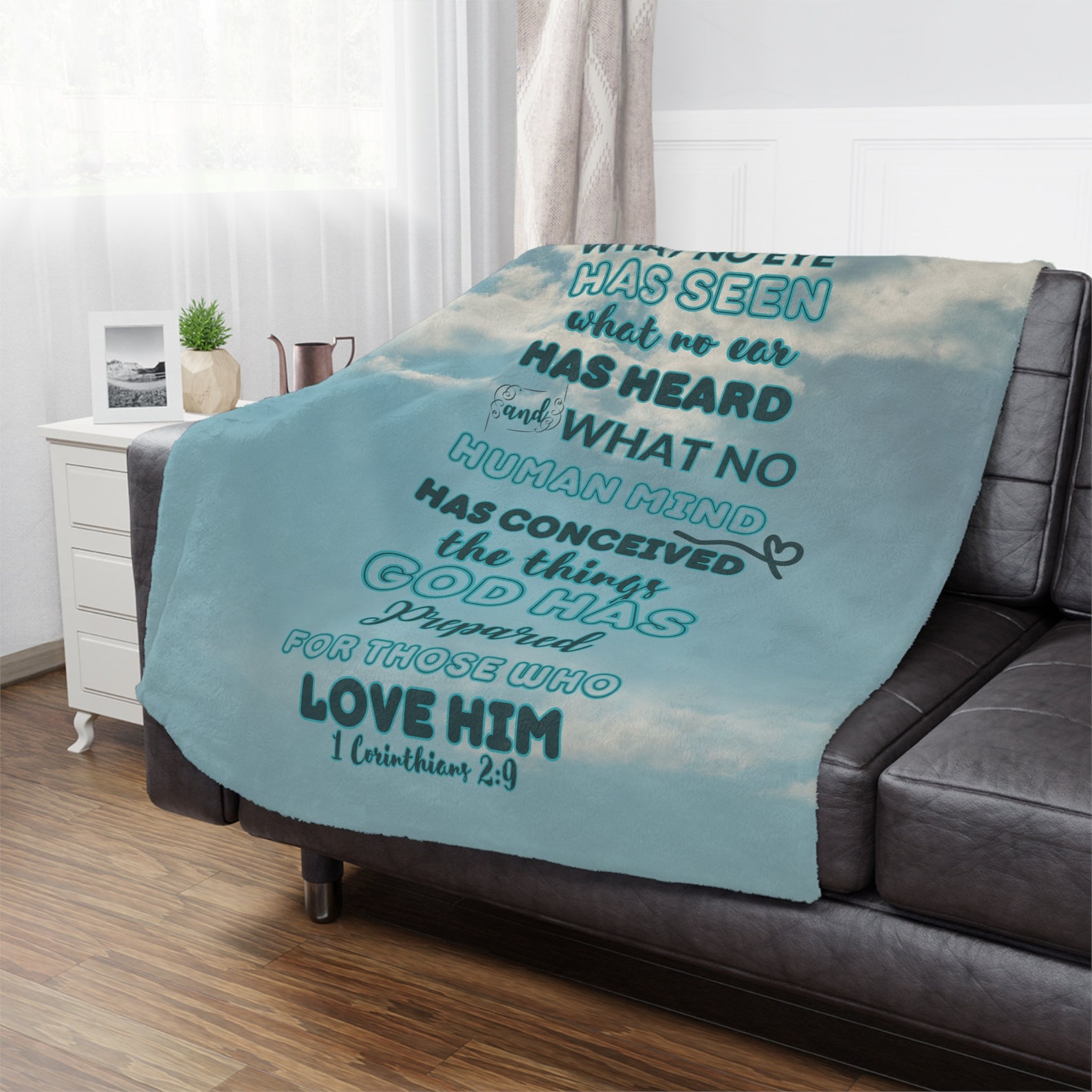 Scripture Blanket, 1 Corinthians 2:9 Verse Throw Blanket, Inspirational ...