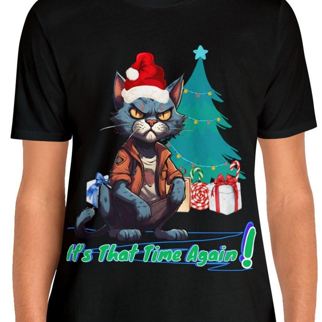 Angry Cat Christmas, Cat Shirt, Holiday Shirt, Christmas Shirt, Funny ...