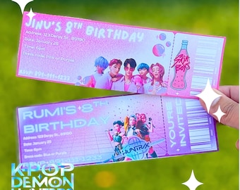 Demon Hunters Gifts KPOP Demon Hunters Birthday Invitation, Kpop Anime ...