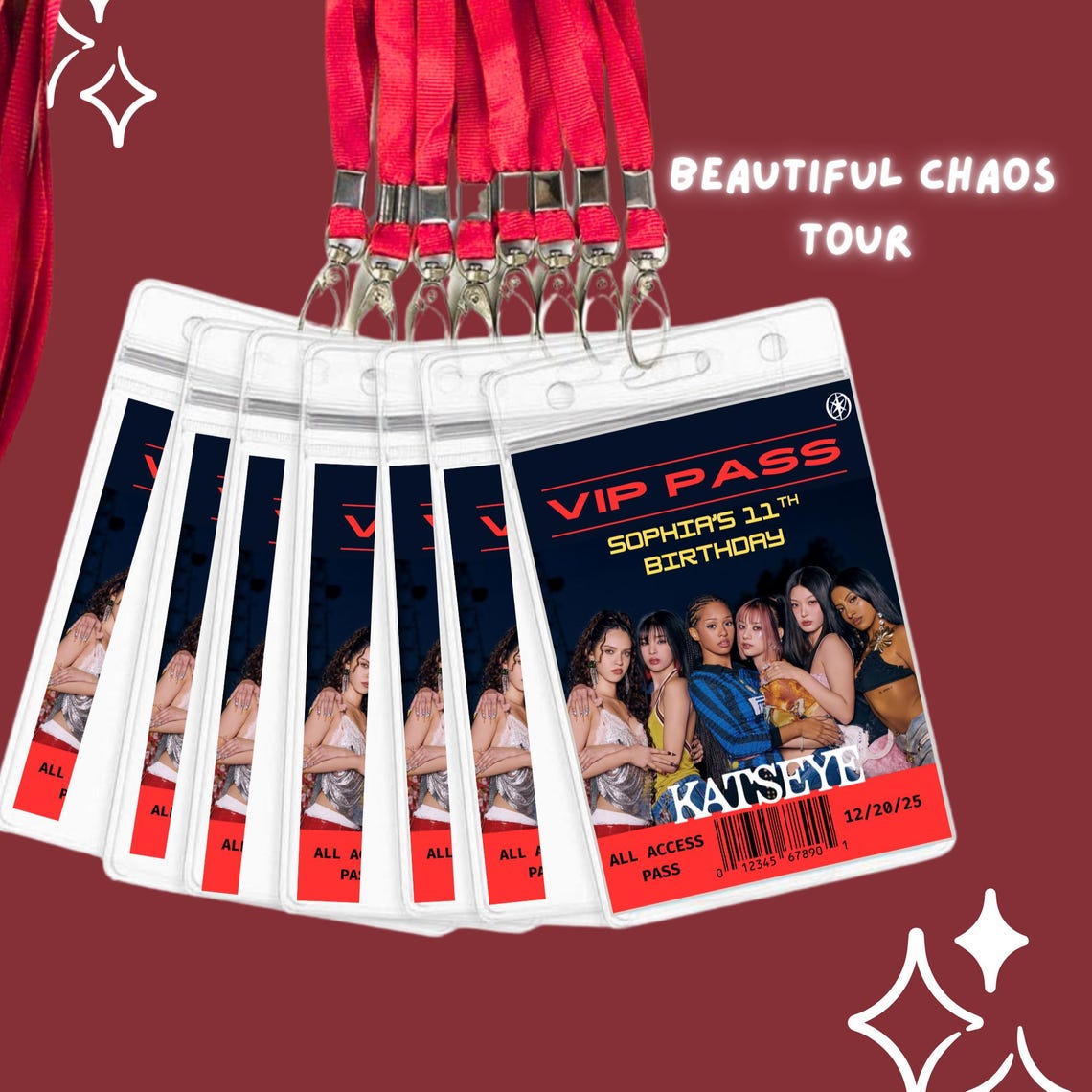 Katseye VIP Pass, Gnarly Birthday Party Favors - Etsy