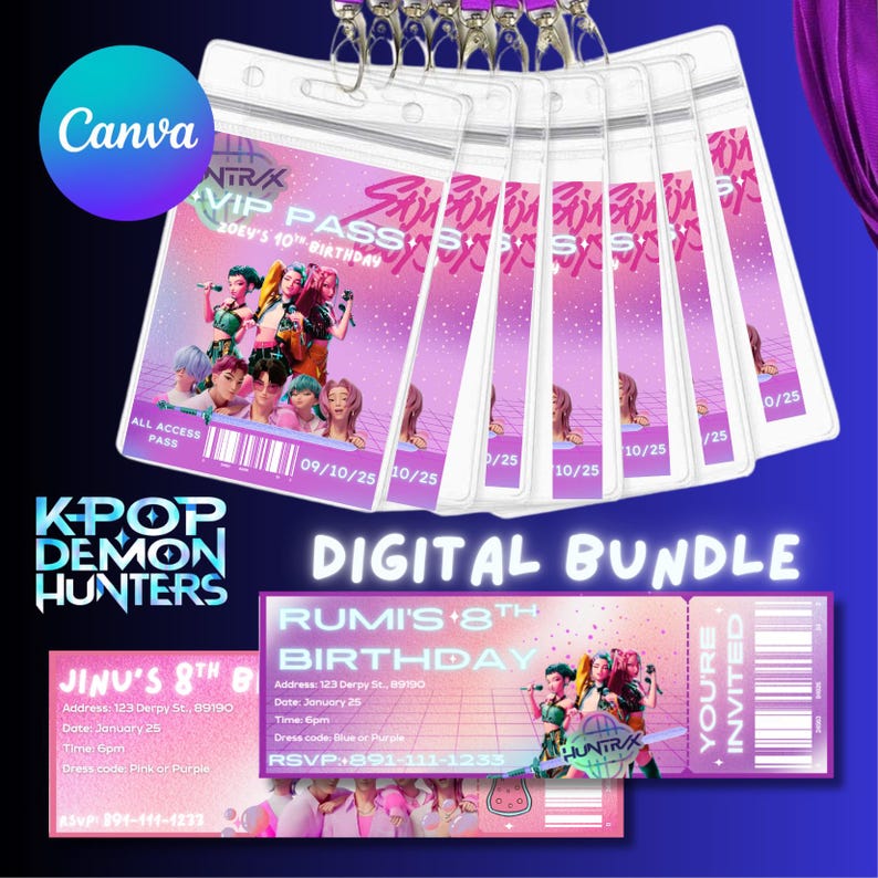 Kpop Demon Hunters Bundle With Invitation and VIP Pass Digital ...