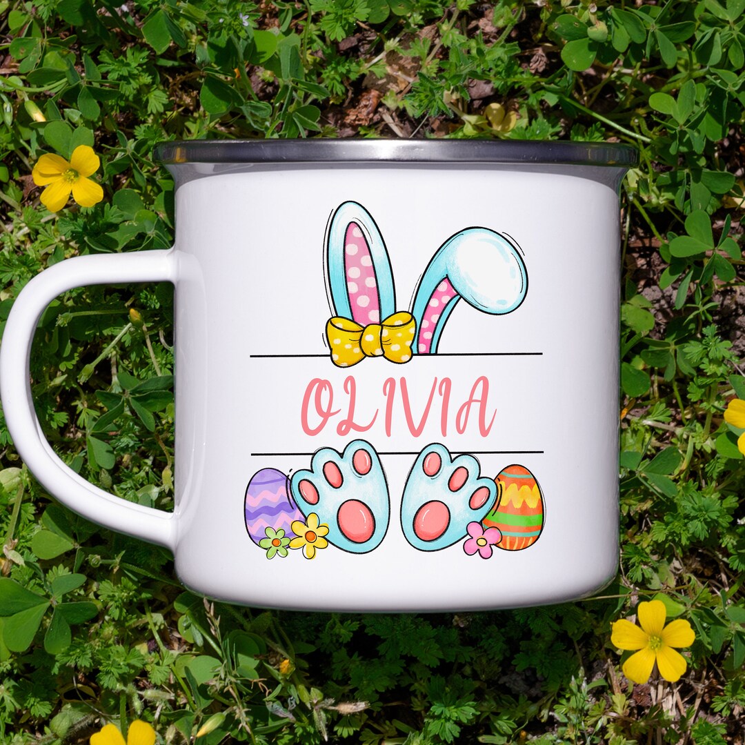 Personalized Camping Mug Custom Easter Bunny Campfire Mug Easter Gift ...