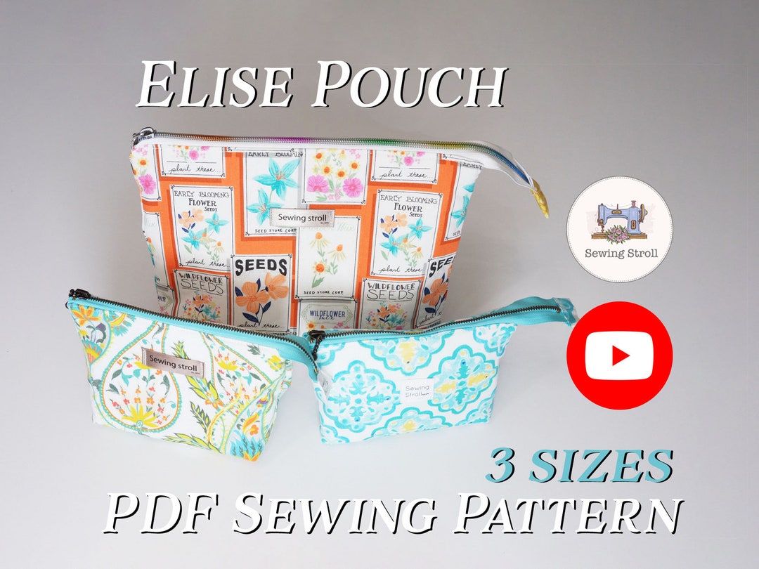 DIY Divided Pouch "elise" 3 Sizes Sewing Templates Pattern With Youtube ...