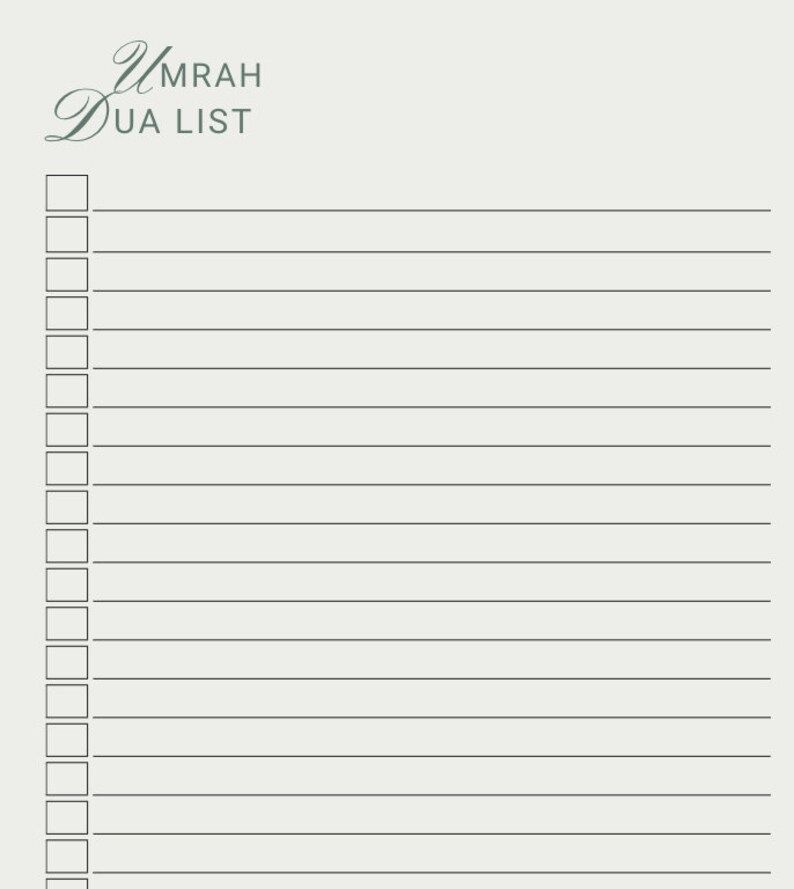 Umrah Travel Checklist - Etsy