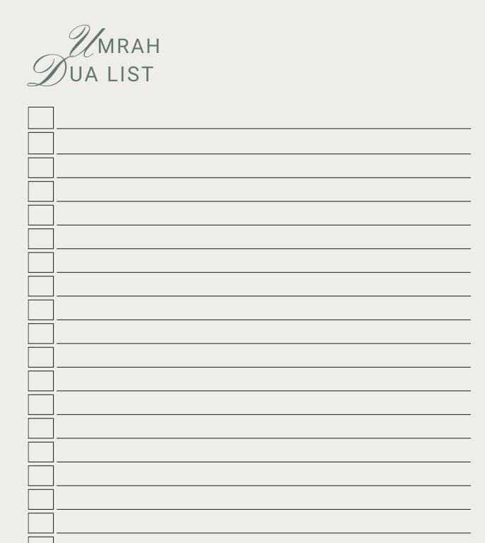 Umrah Travel Checklist - Etsy Umrah Travel Checklist - Etsy