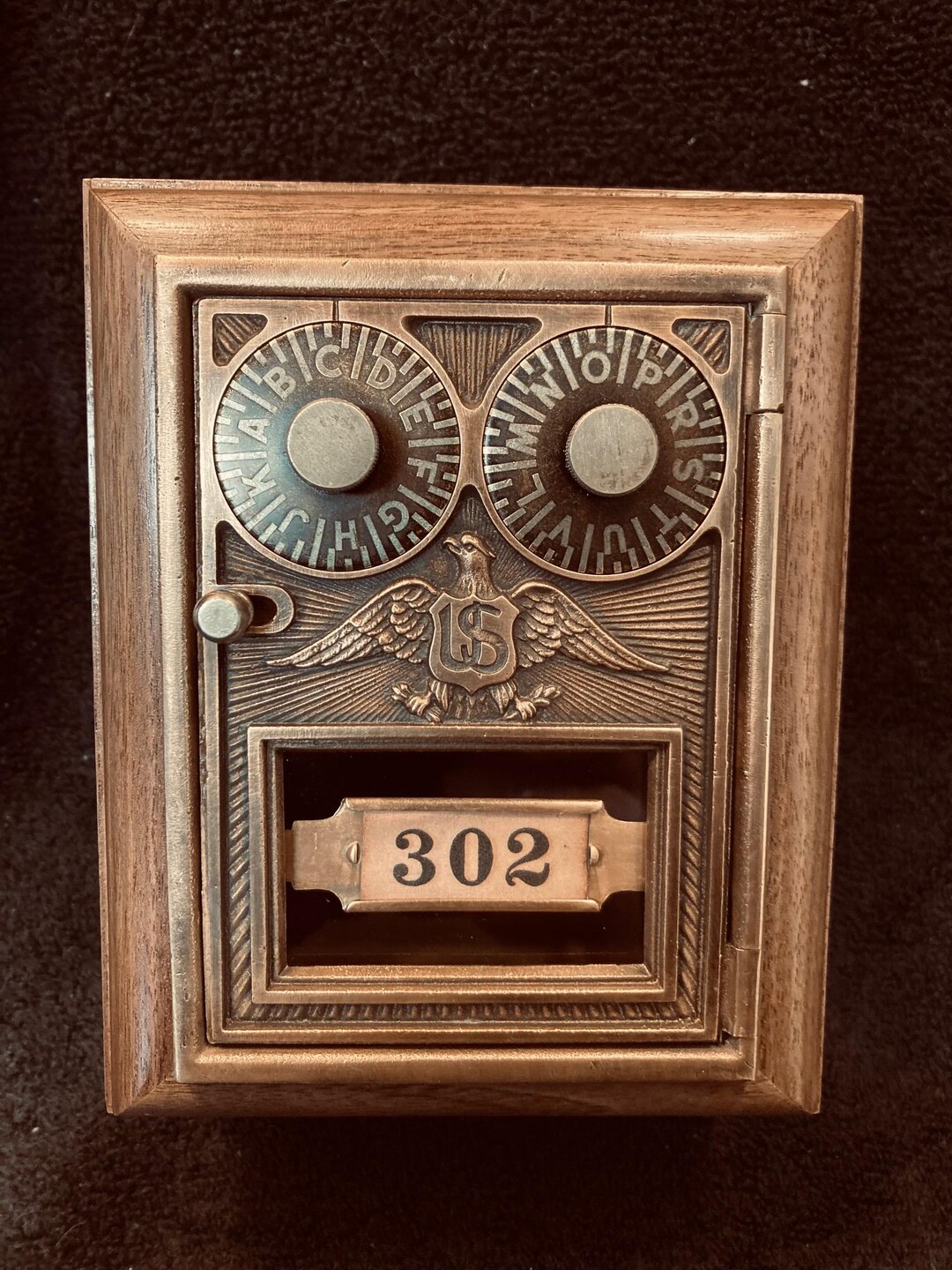 Handcrafted Double Dial Eagle Post Office Box Door Bank, Made With ...