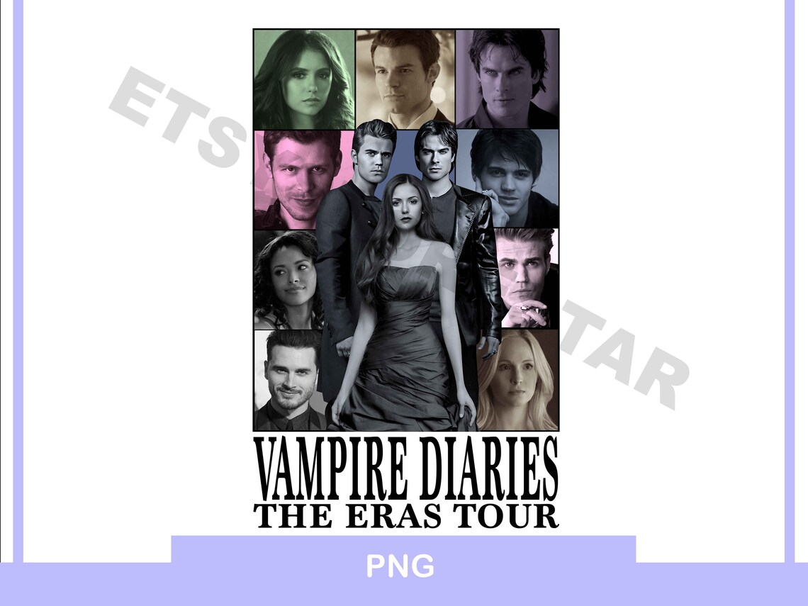 Vampire Diaries Eras Tour PNG: Salvatore, Stephan, Elena (digital ...