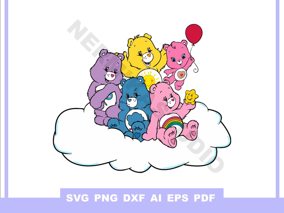 Care Bears Vector SVG Print Merch Grumpy Cheer Funshine Share a Lot ...