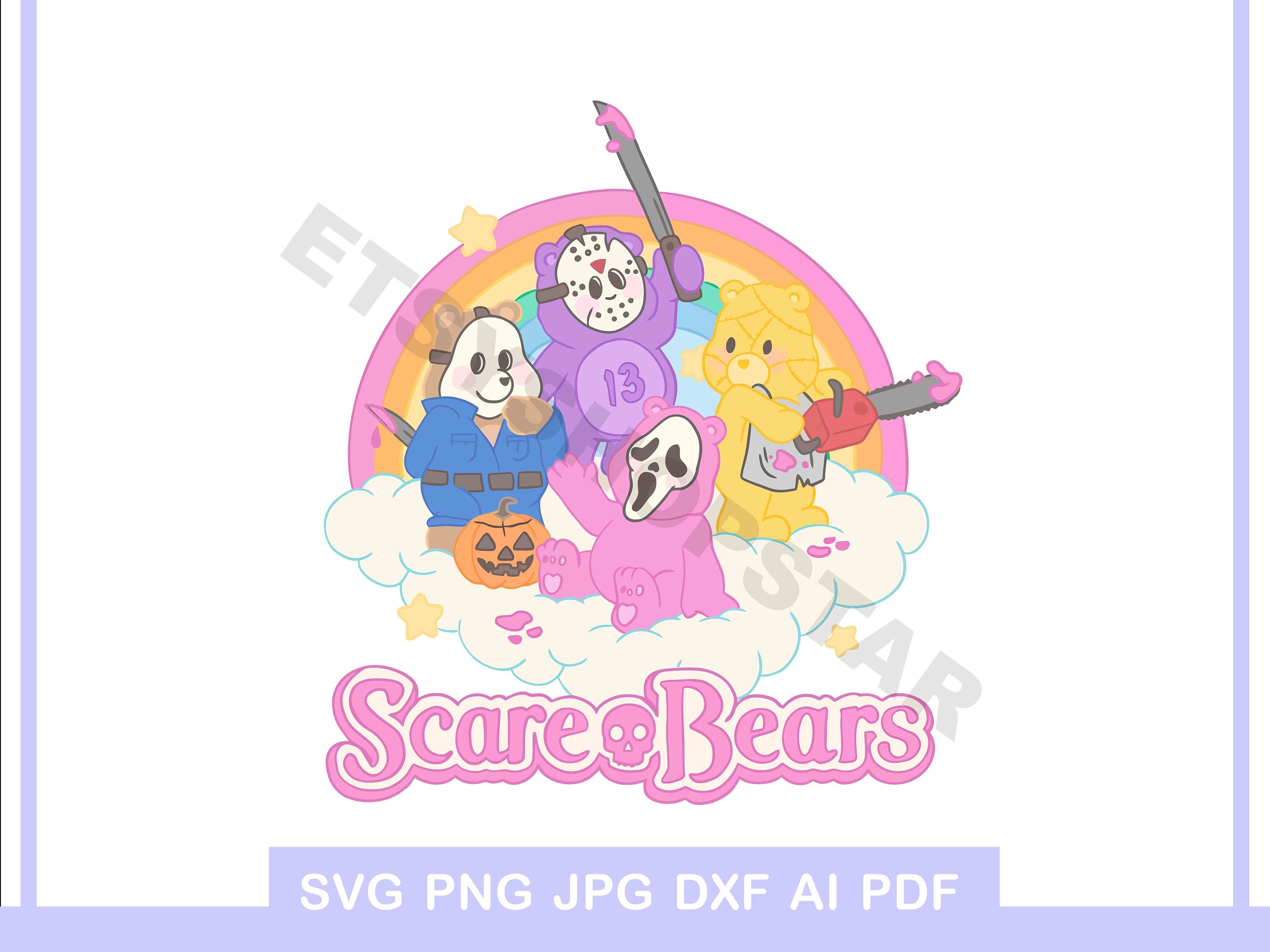 Scare Bears Print Care Bear Vector Svg Eps Dxf Pdf Ai Png Horror Spooky ...