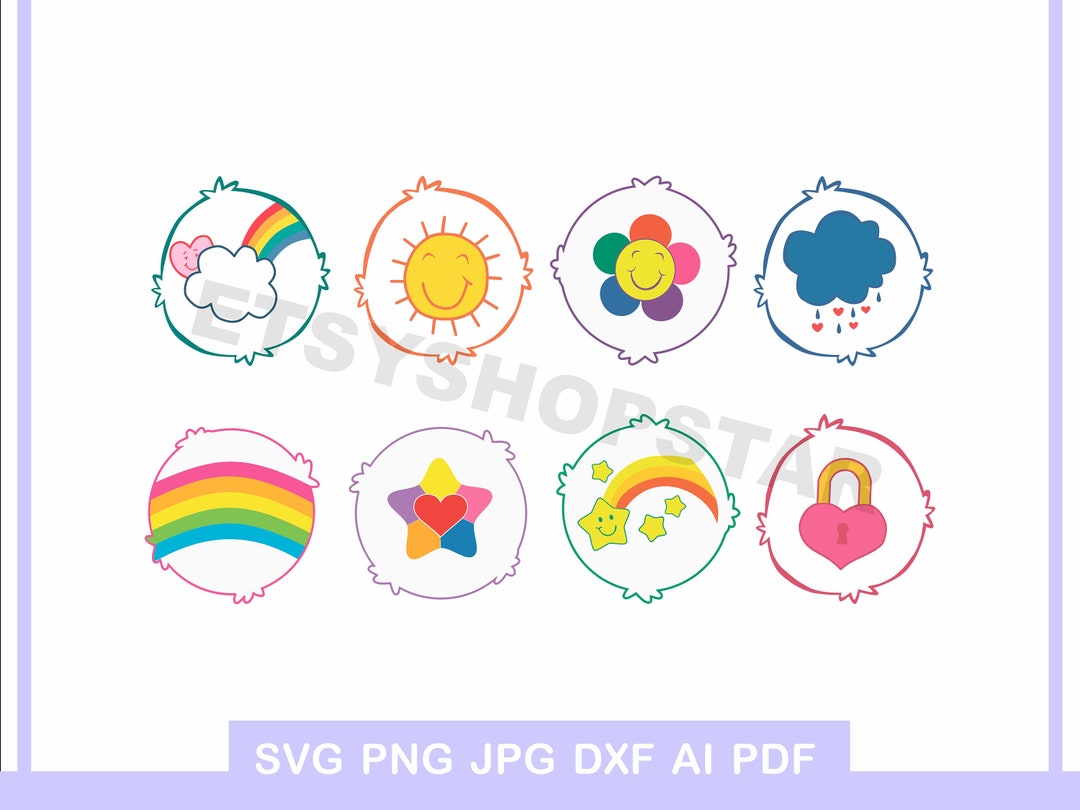 8 Care Bear True Heart Bashful Cheer Funshine Grumpy Harmony Secret ...