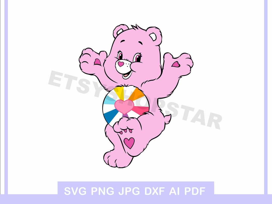1 Care Bear Hopeful Bear Ai Svg Dxf Pdf Png Jpg Party Birthday Digital ...