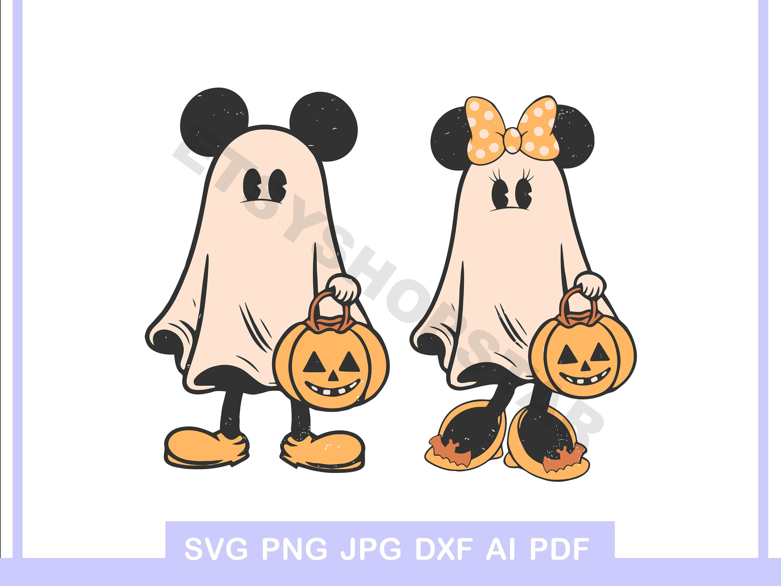 Mickey Minnie Ghost Halloween Print Vector Svg Png Pdf Eps Ai - Etsy