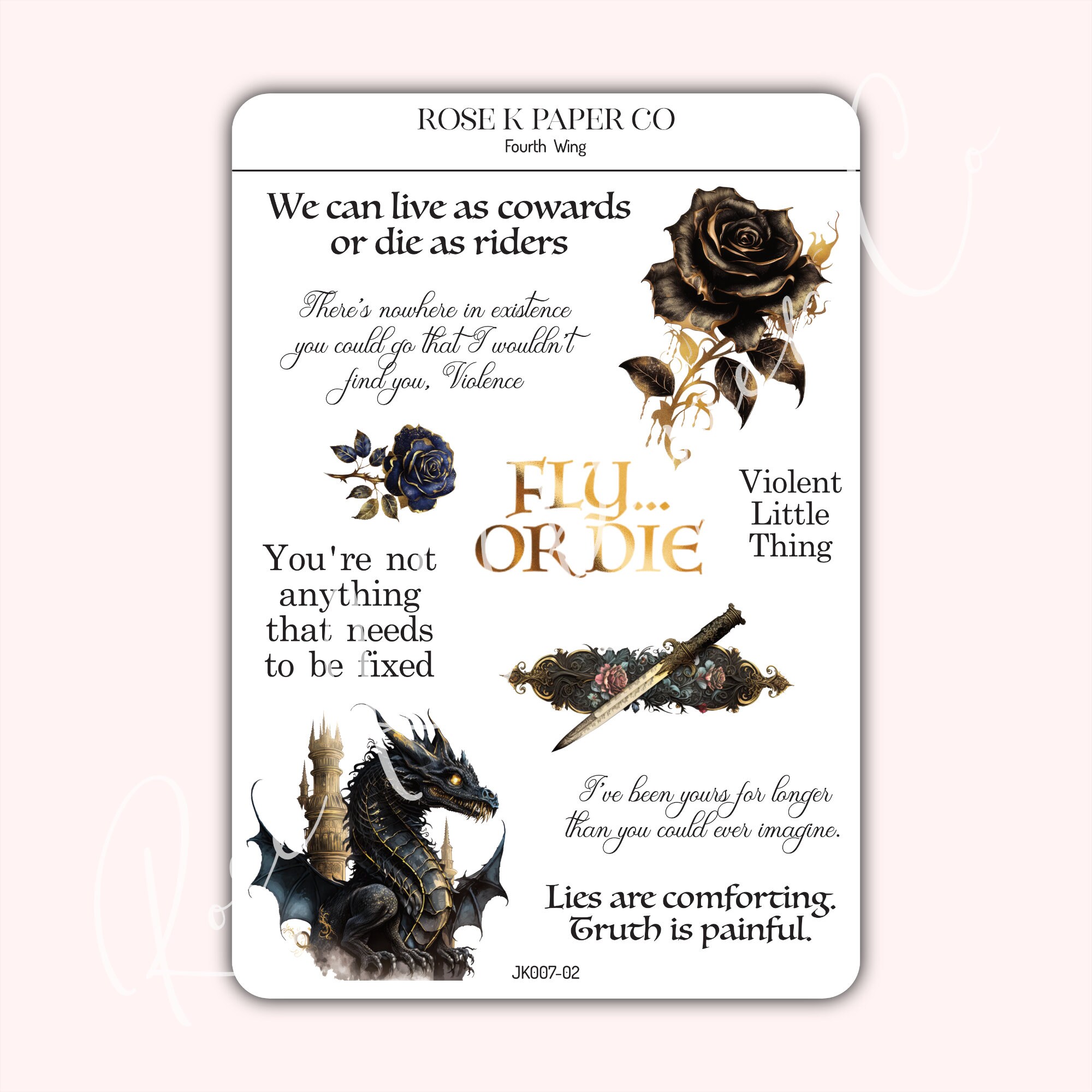 Fourth Wing Quotes Printable Stickers | Decorative Stickers for Our ...