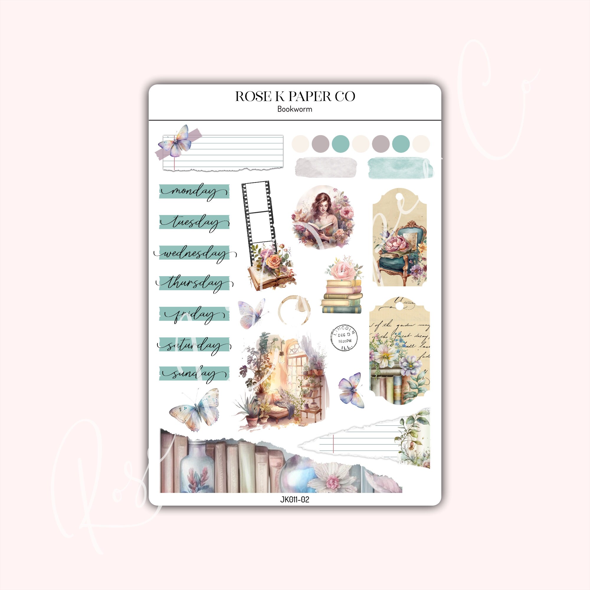 Bookish - Reading Themed Printable Stickers for Your Planner, Hobonichi ...