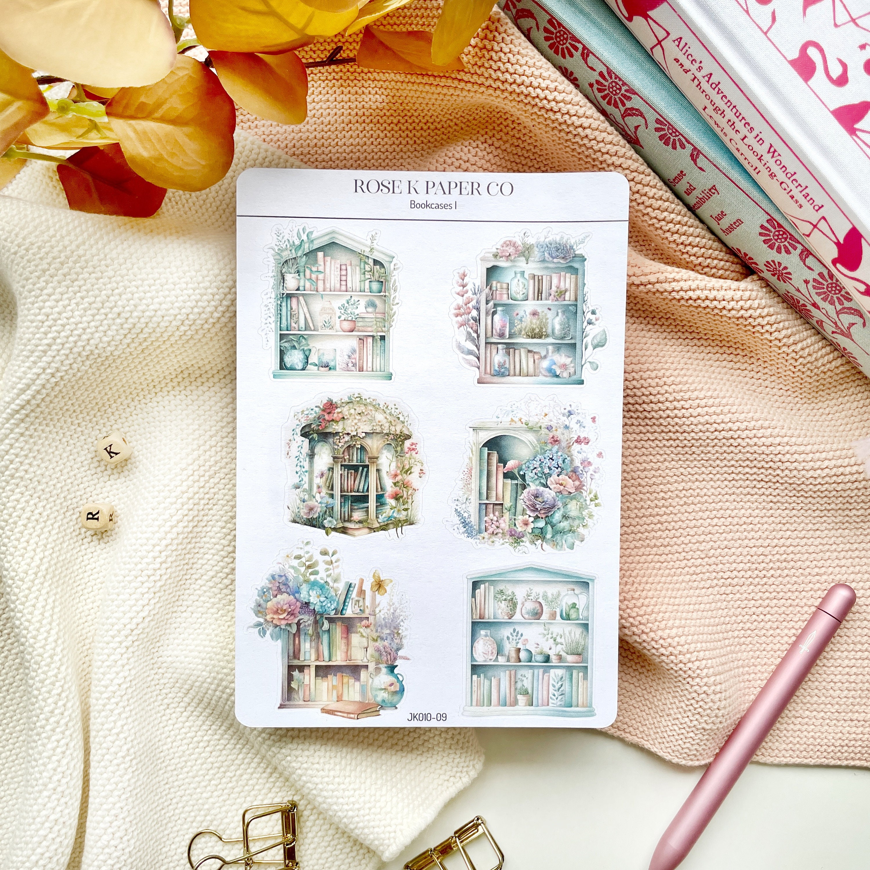 Bookcases Printable Stickers for Your Planner, Hobonichi, Dot Grid ...