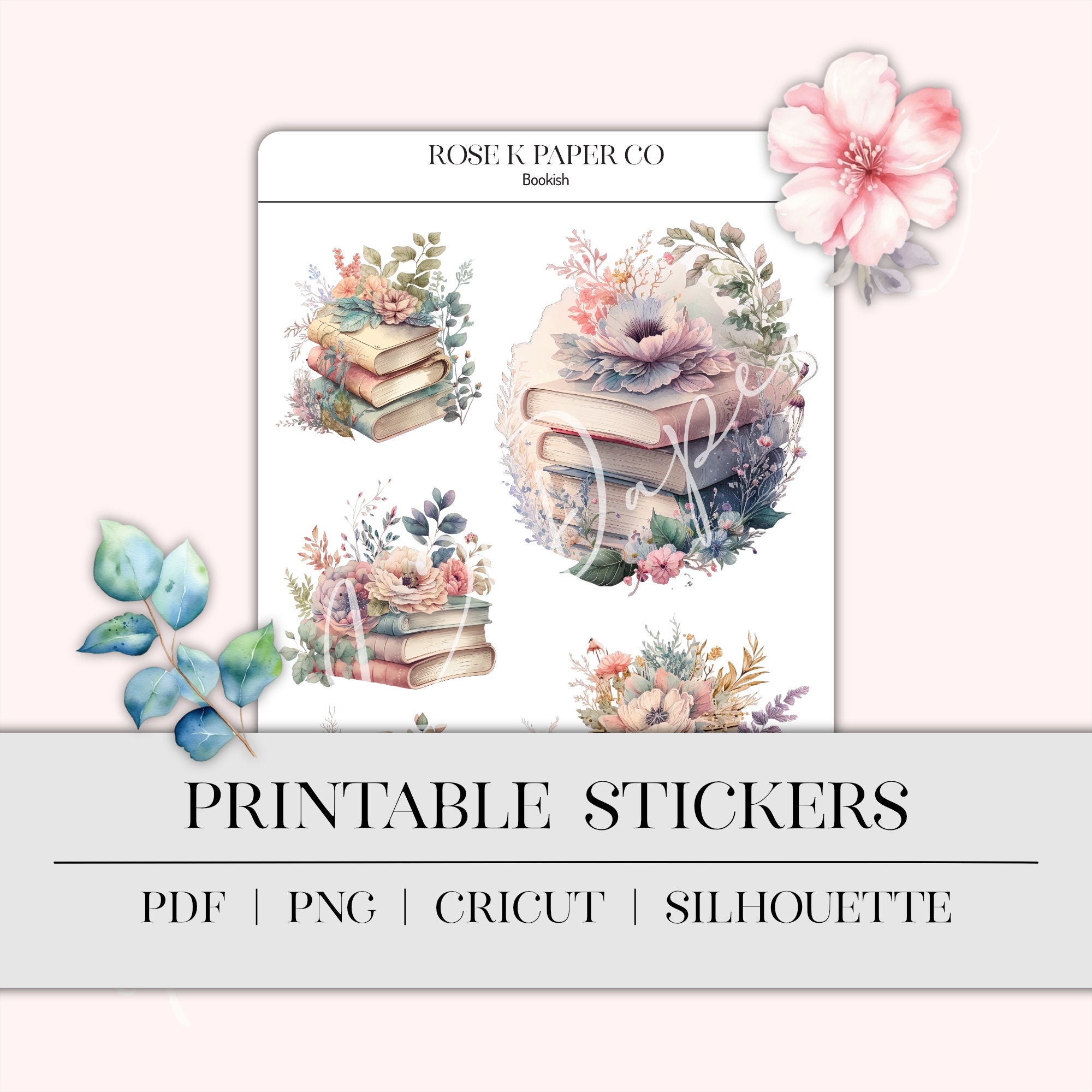 Bookish Reading Journal Printable Stickers for Your Planner, Hobonichi ...
