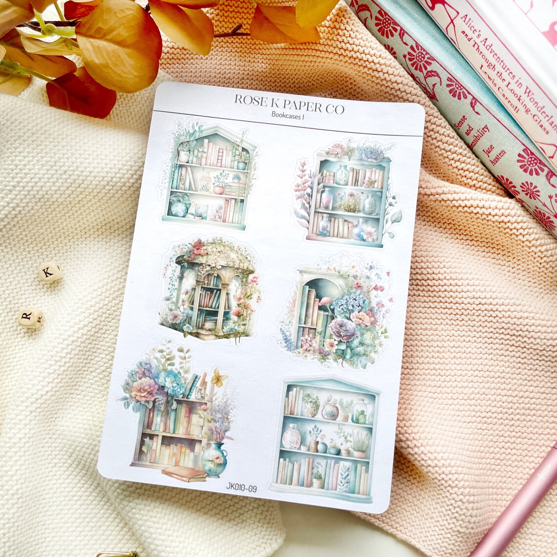 Bookcases Printable Stickers for Your Planner, Hobonichi, Dot Grid ...