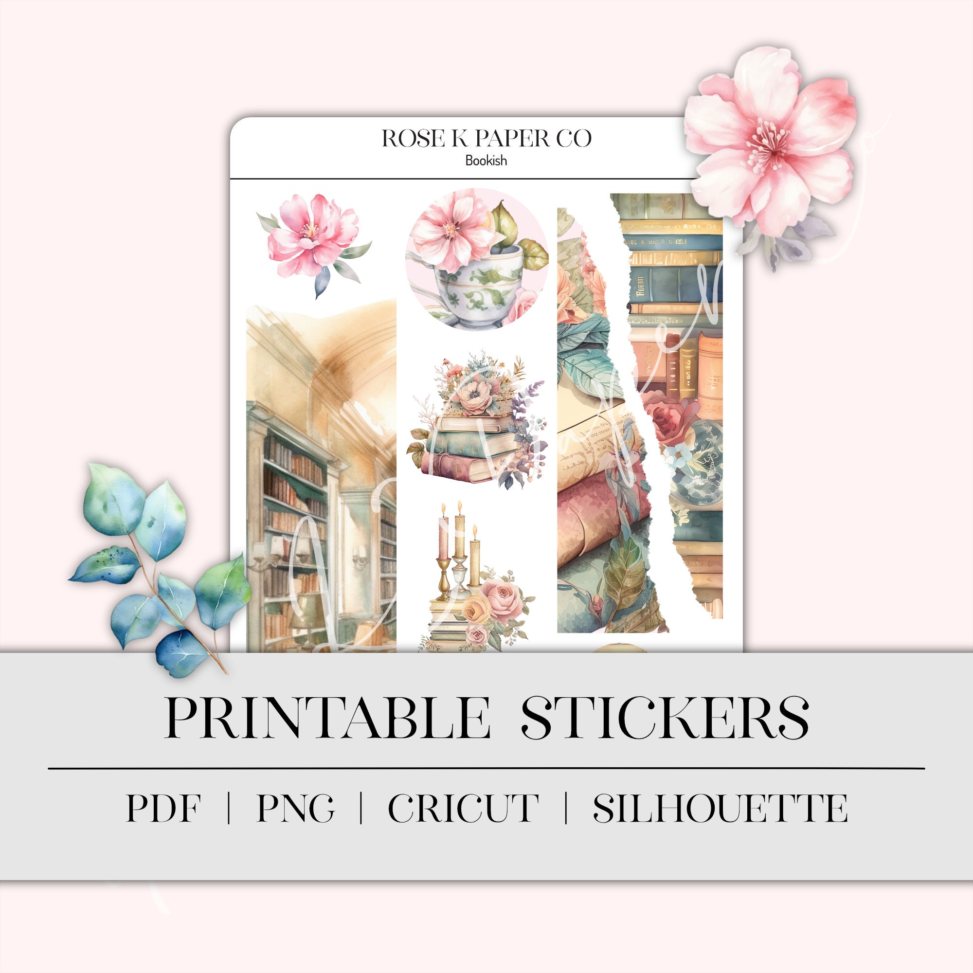 Bookish Reading Journal Printable Stickers for Your Planner, Hobonichi ...