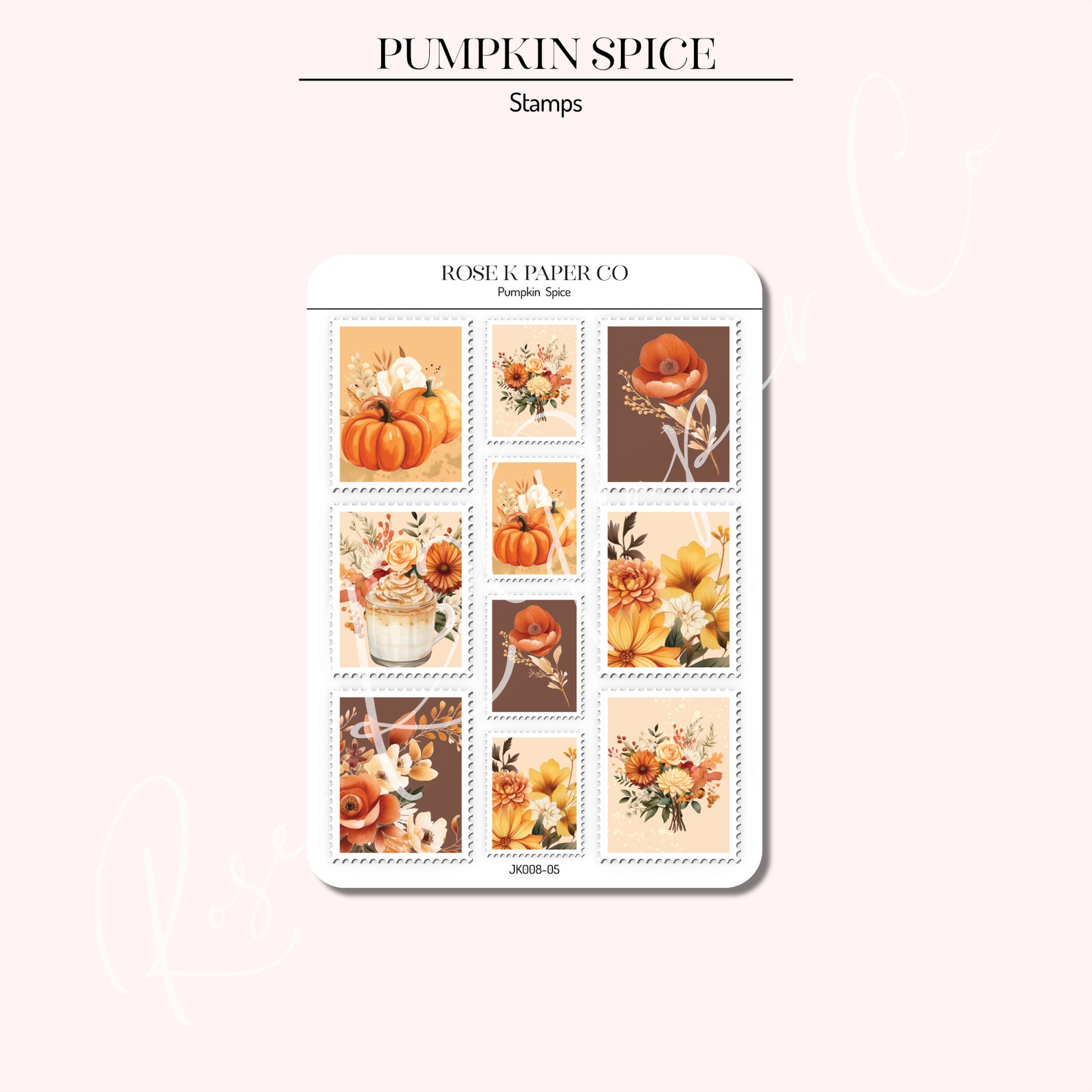 Pumpkin Spice Printable Stickers Autumn Fall Postage Stamp - Etsy