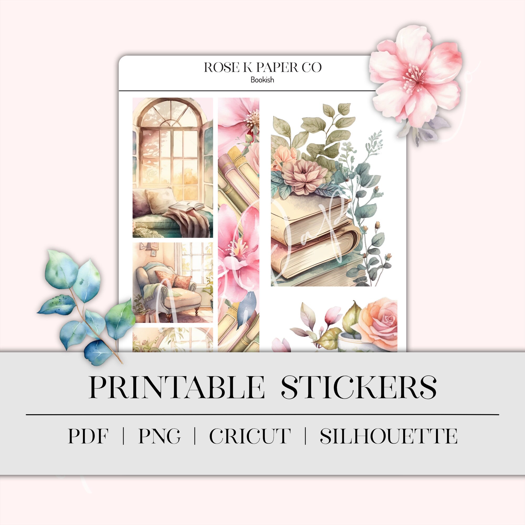 Bookish Reading Journal Printable Stickers for Your Planner, Hobonichi ...