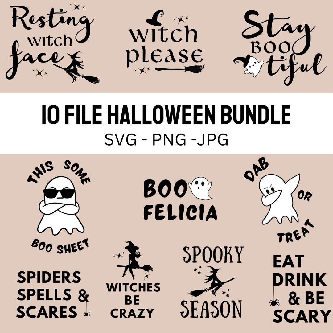 Halloween SVG Bundle, Funny Halloween SVG, Halloween Clipart, Halloween ...