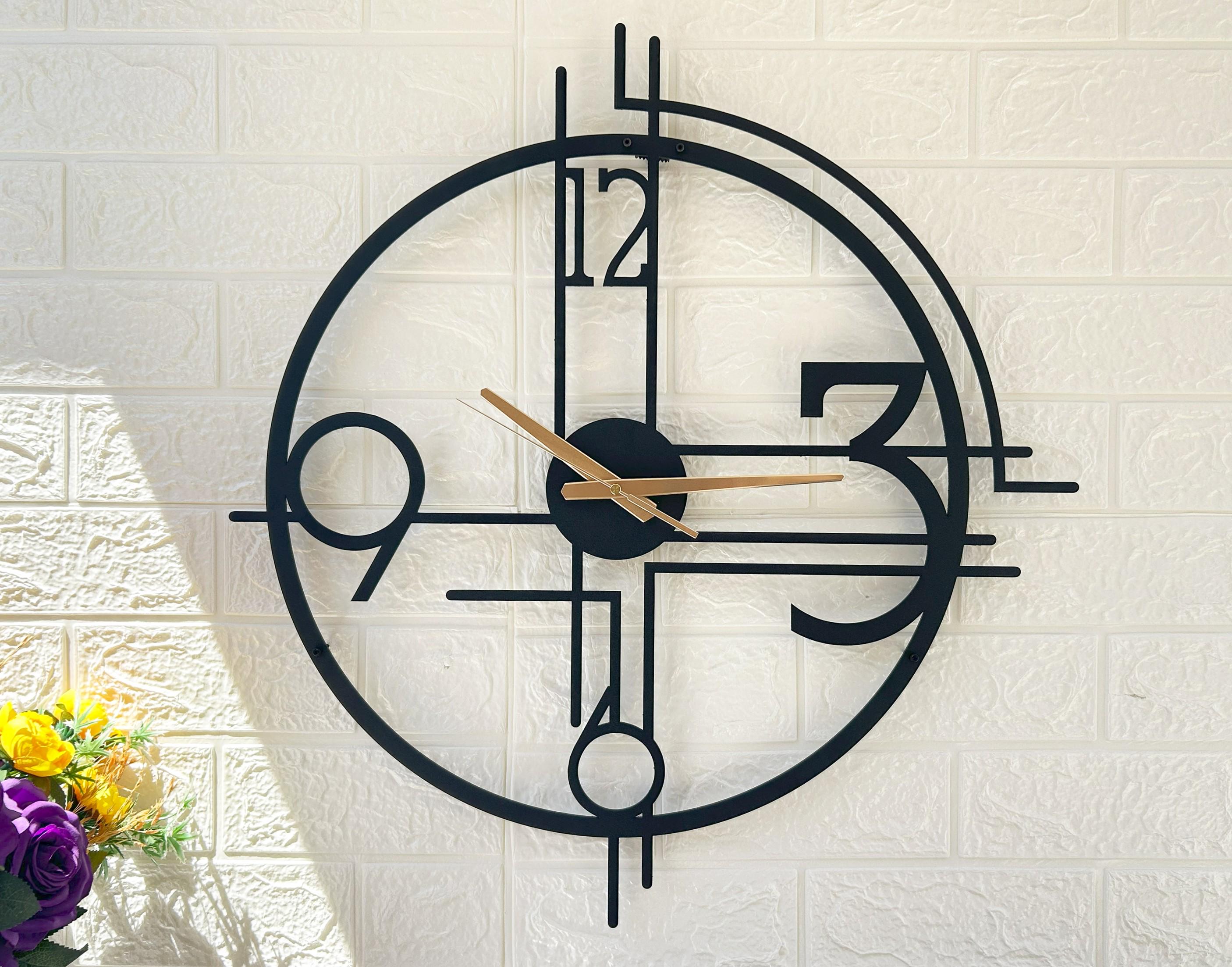 Large Metal Wall Clock: Modern Minimalist Design, Silent Quartz ...