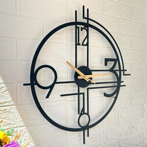 Large Metal Wall Clock: Modern Minimalist Design, Silent Quartz ...
