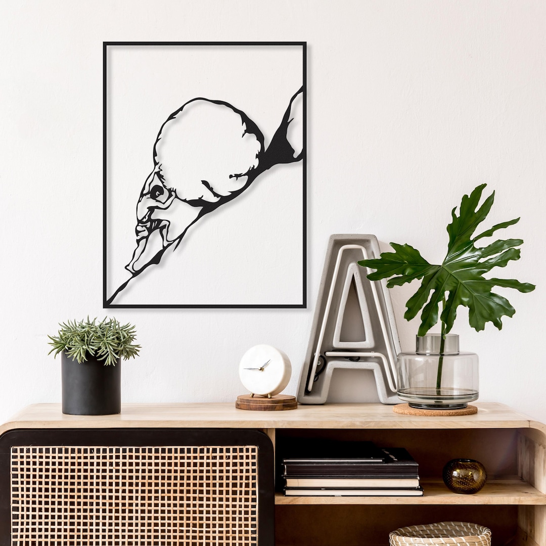 Sisyphus Myth Metal Wall Art: Greek Philosophy Home Decor - Etsy