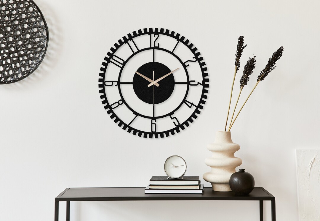 Modern Metal Wall Clock: Large, Unique, Minimalist Design - Etsy
