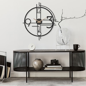 Large Metal Wall Clock: Modern Minimalist Design, Silent Quartz ...