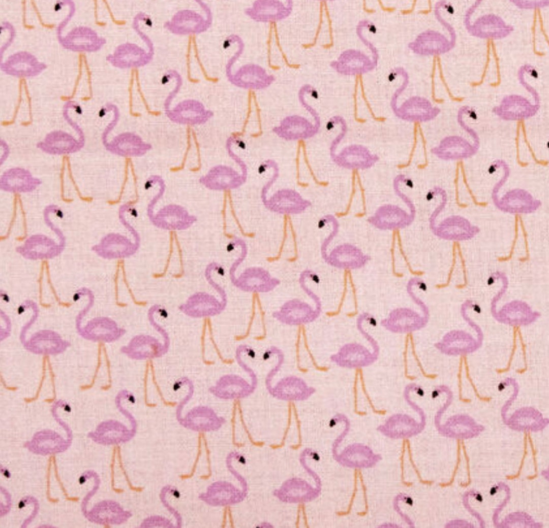 Novelty Cotton Fabric Pink Flamingo Cotton Fabric Flamingo Fabric ...