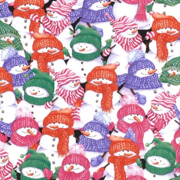 Snowman Fabric - Etsy