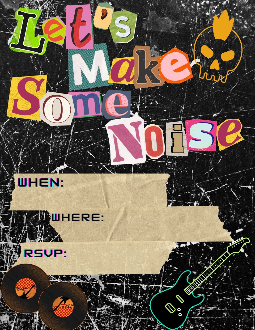 Let's Make Some Noise Editable Invitation/ Flyer - Etsy