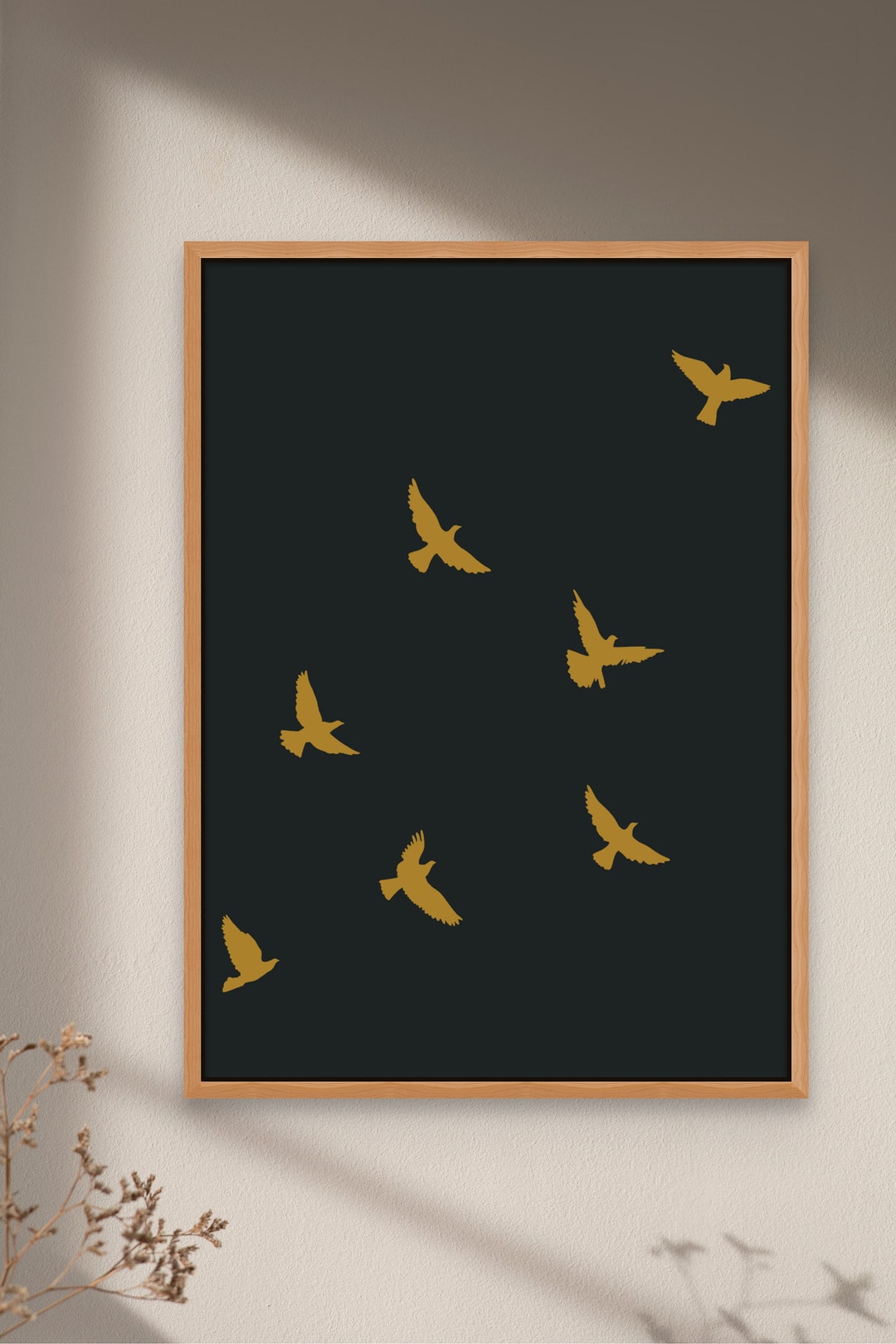 Boho Bird Art Print, Bohemian Poster, Coastal Wall Decor, Flying Birds ...