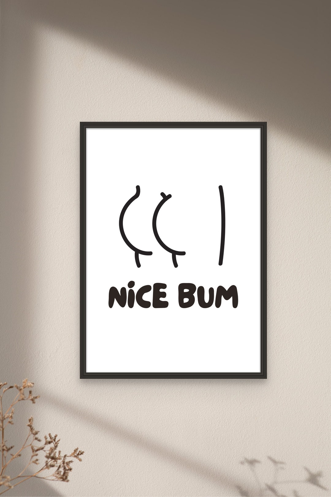 Nice Bum Print, Body Positive Art, Butt Poster, Minimal Bathroom Art ...