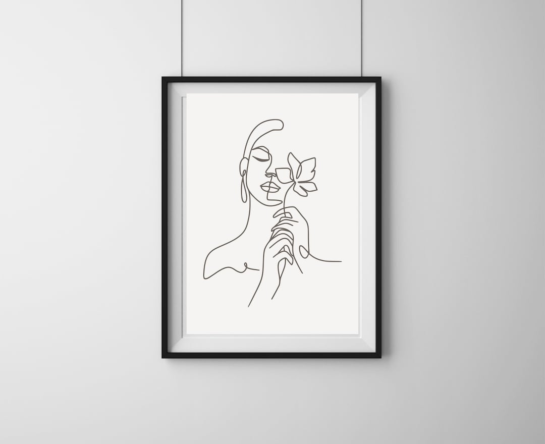 Woman Line Drawing Art Print Minimalist Feminine One Line - Etsy