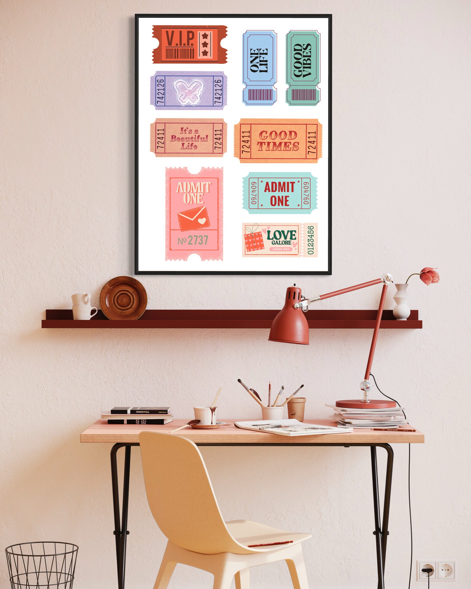 Trendy Wall Art, Life Ticket Stub Poster, Printable College Apartment ...